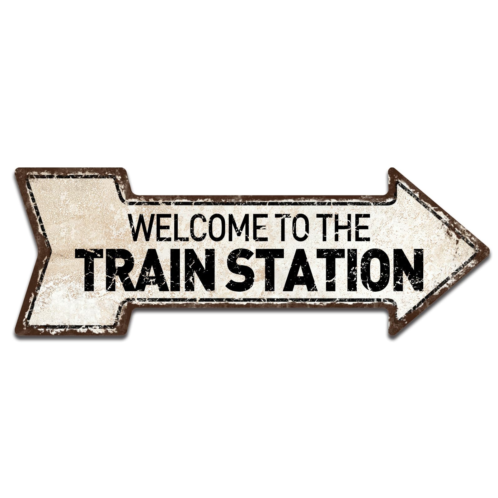 Amazon.com : Mukuko Welcome to The Train Station Sign Vintage Decor ...