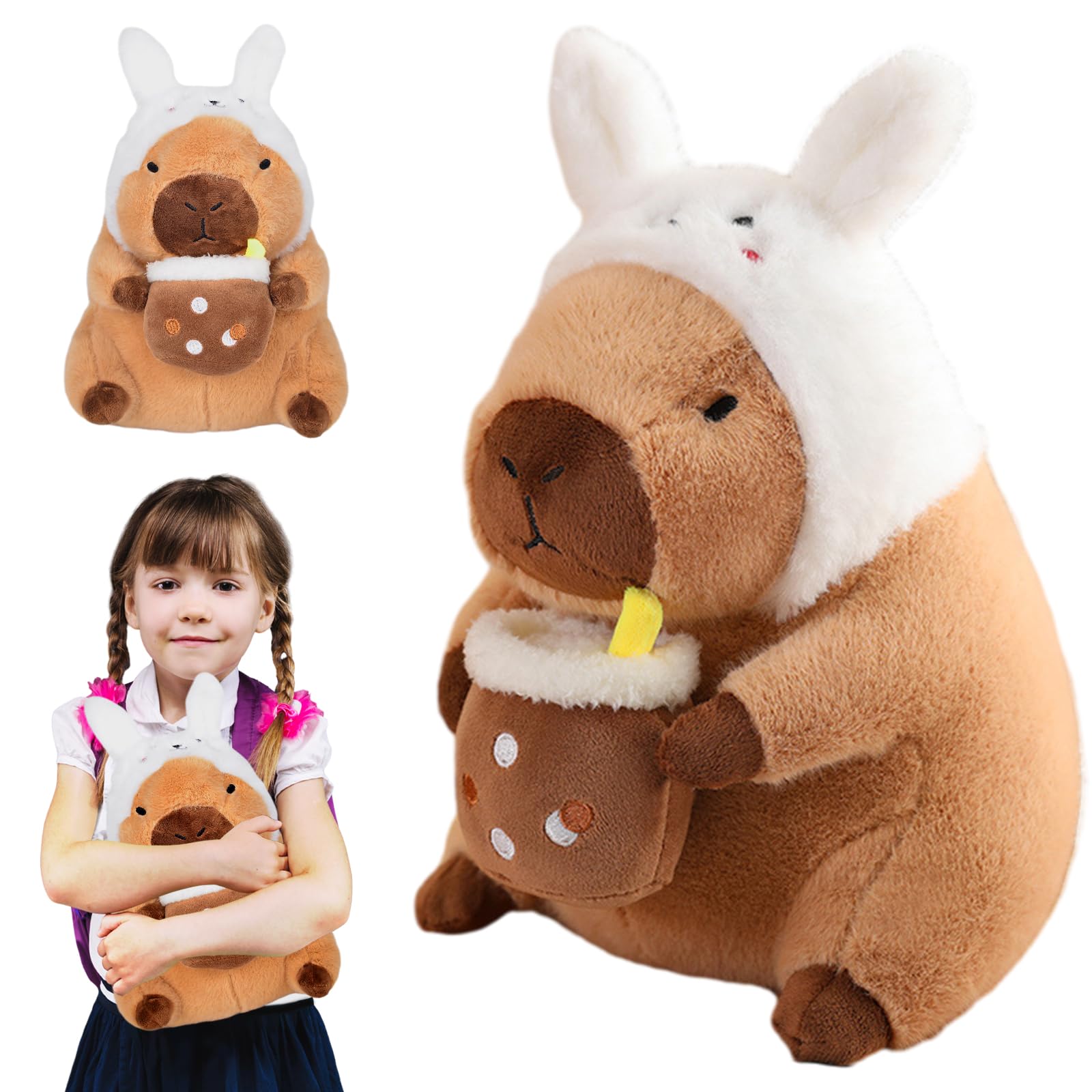 Yizemay Capybara Plush Toy Weighted Capybara Stuffed Animal Rabbit ...