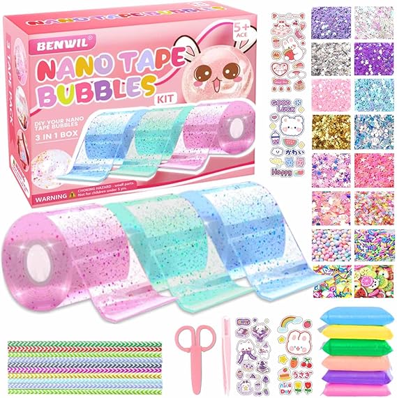 Amazon.com: Nano Tape Bubble Kit for Kids, Squishy Making Maker Kit, Nano Tape Bubbles Toys for ...