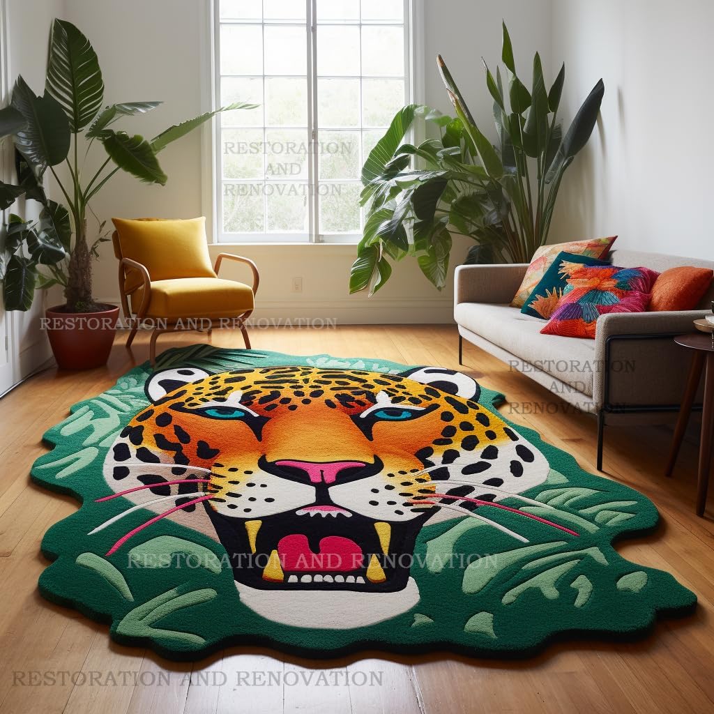 Amazon.com: Restoration and Renovation Modern Jaguar Wool Area Rug ...