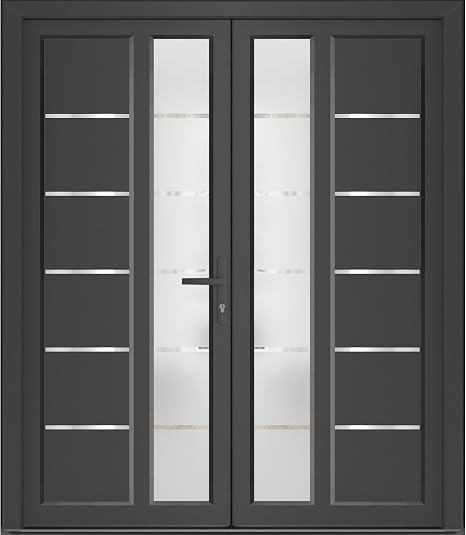 VDOMDOORS Front Exterior Prehung Metal-Plastic Double Doors/MANUX 8088 ...