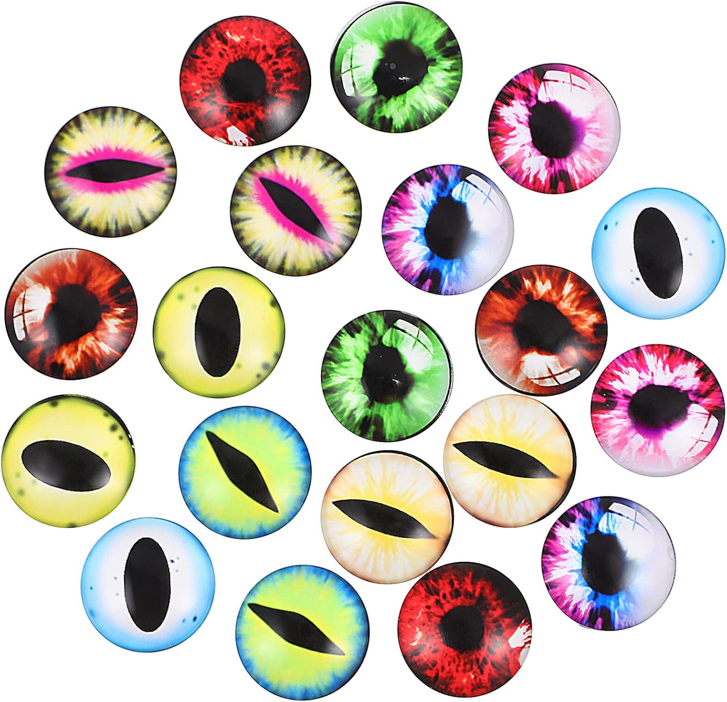 Amazon.com: EXCEART 20Pcs Glass Dragon Eyes,Assorted Dragon Eyes Glass ...