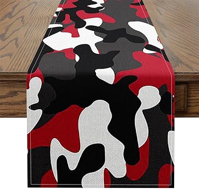 Amazon.com: Nepnuser Linen Camo Table Runner Army Military Camouflage ...