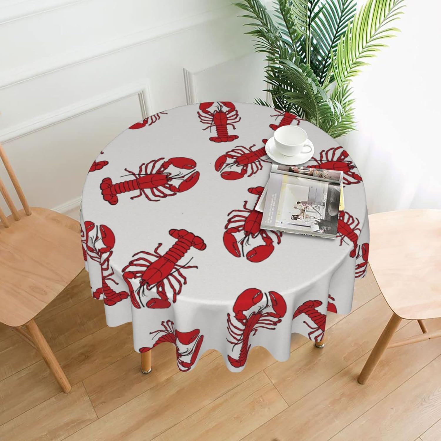 Amazon.com: KURISOE Red Lobsters Crawfish Round Tablecloth 60 inch ...