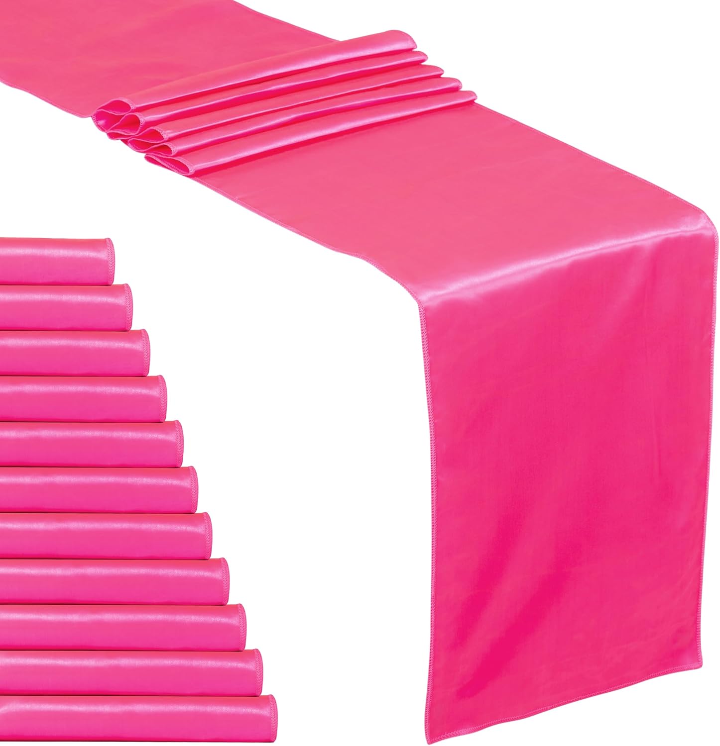 Amazon.com: 12 Pack Hot Pink Satin Table Runner 12 x 108 Inches Long ...