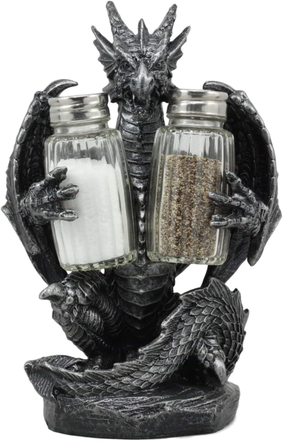 Ebros Gift Juego de salero y pimentero gótico medieval, color negro ...