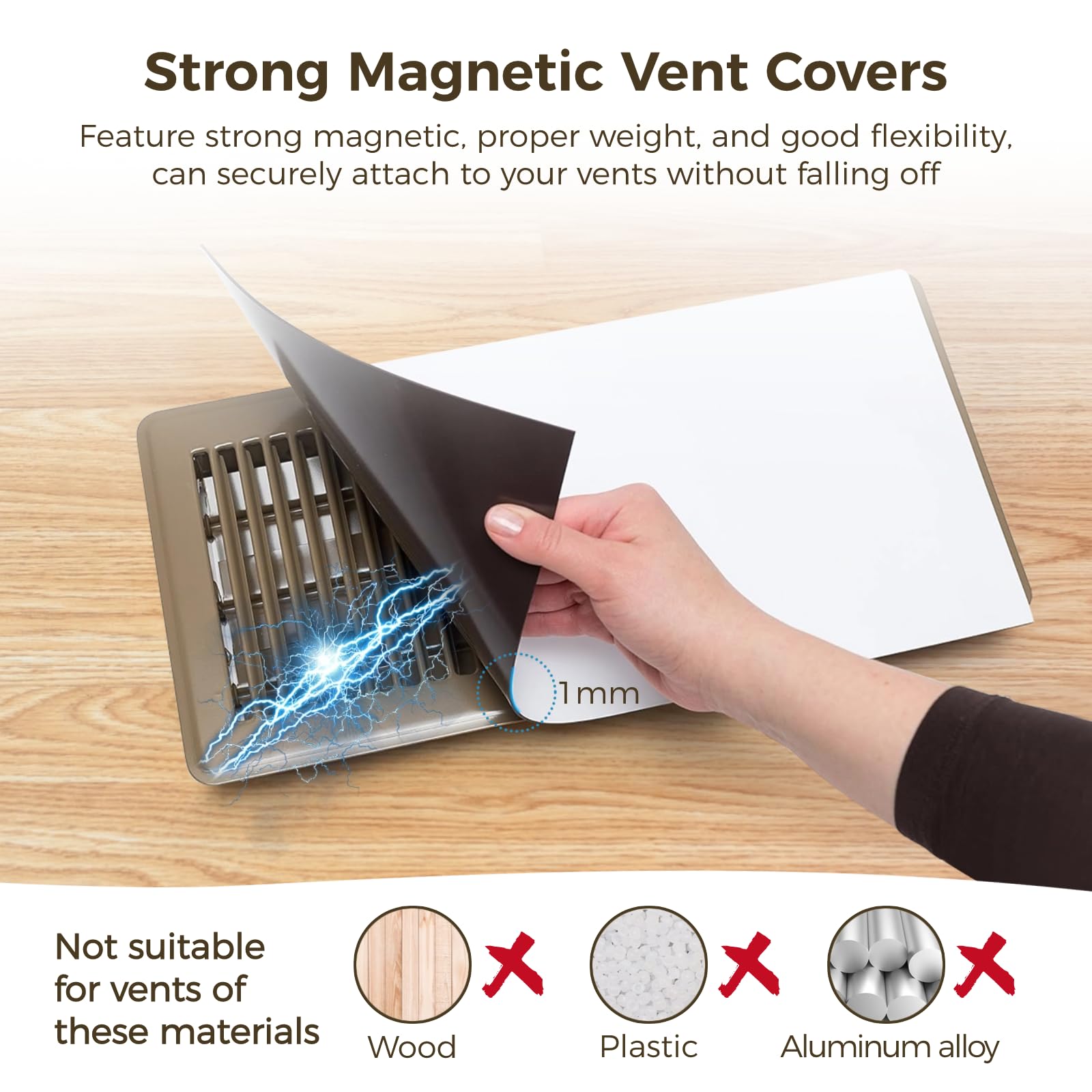 Snapklik.com : Magnetic Vent Covers, 4 Pcs Flexible Air Register Strong ...
