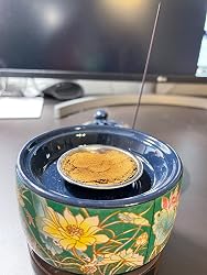 Amazon.com: Enamel Ceramic LED Electric Incense Burner Built-in LED ...