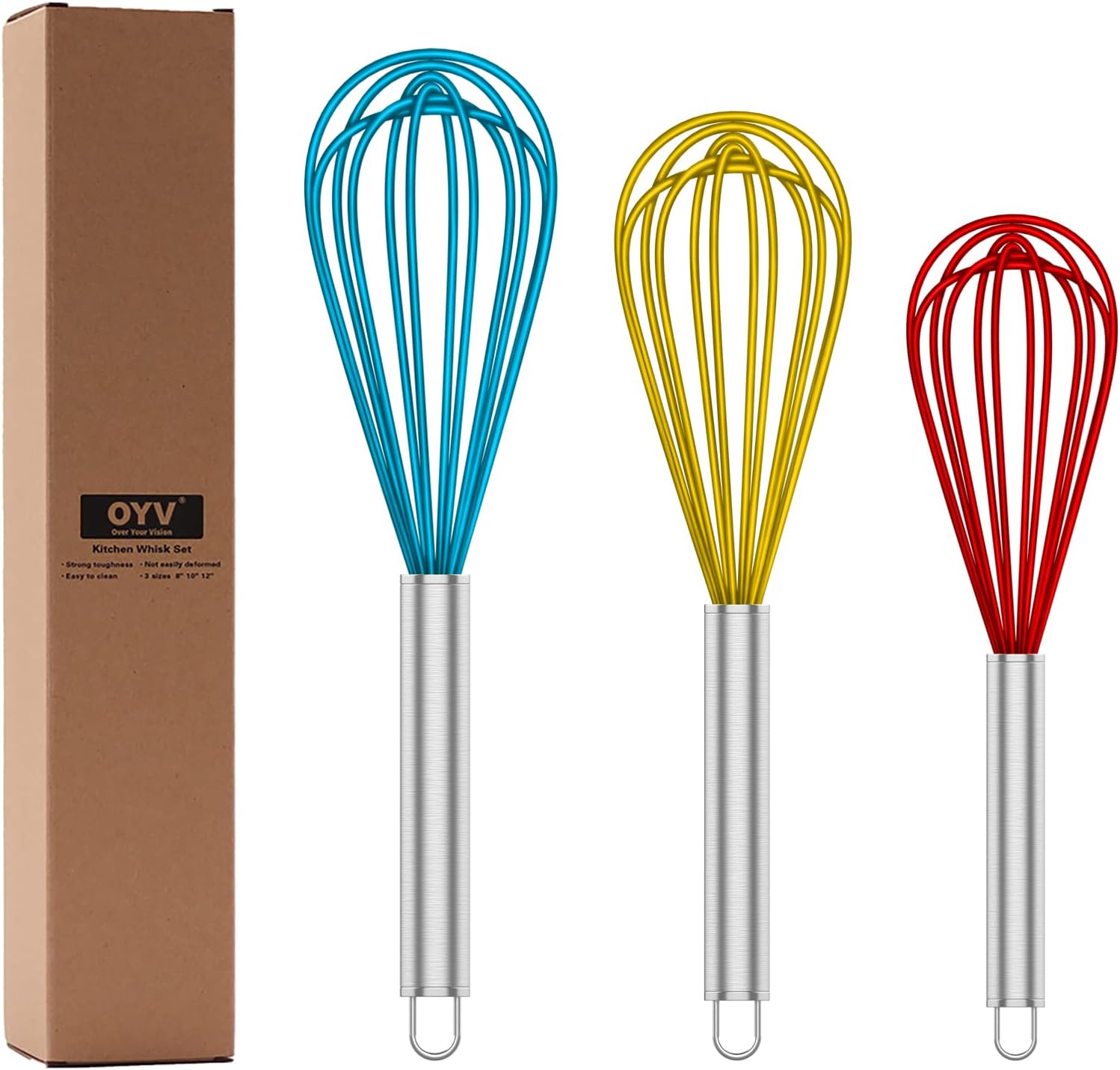 Amazon.com: OYV Whisk, Whisks for Cooking Silicone Mini Whisk 3 Pack ...