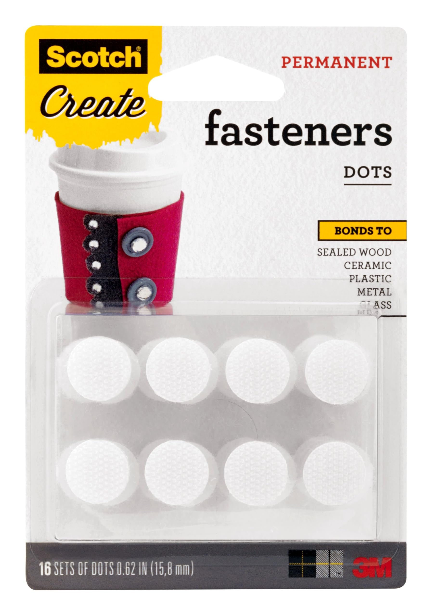Amazon.com: Scotch Multi-Purpose Fasteners, Dots, White, 5/8 in, 16 ...