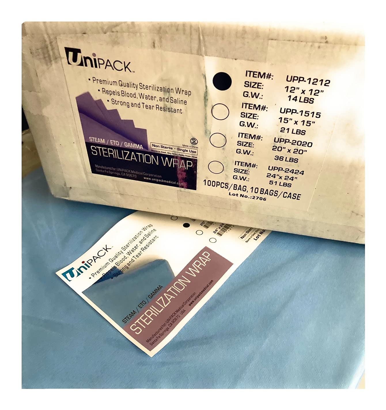 Amazon.com: UniPack Medical 790-UPP-1212 Csr Wrap, 12" x 12" (Pack of ...