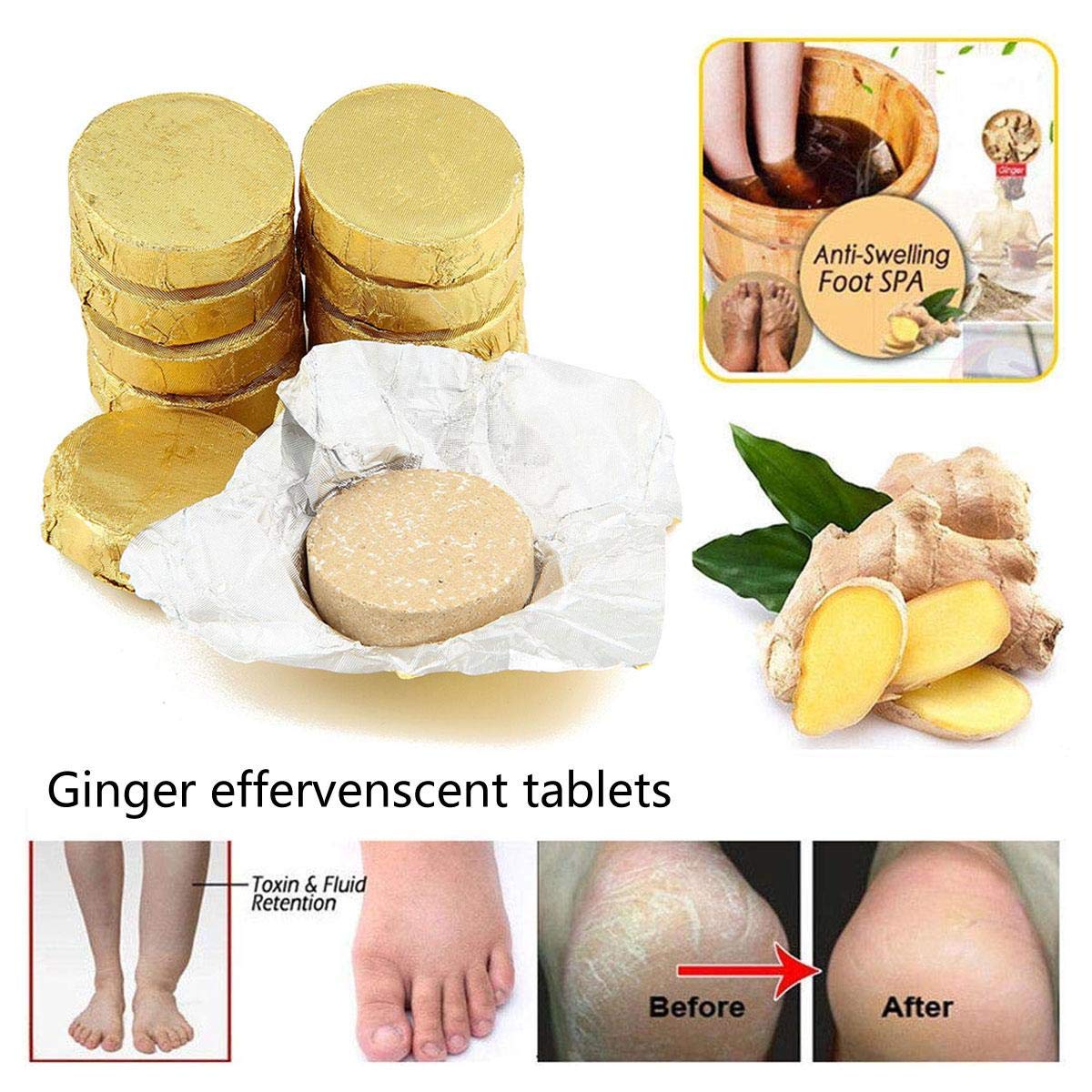 Buy KOBWA 10pcs Anti-Swelling Foot Spa, Ginger Foot Soak Effervescent s ...