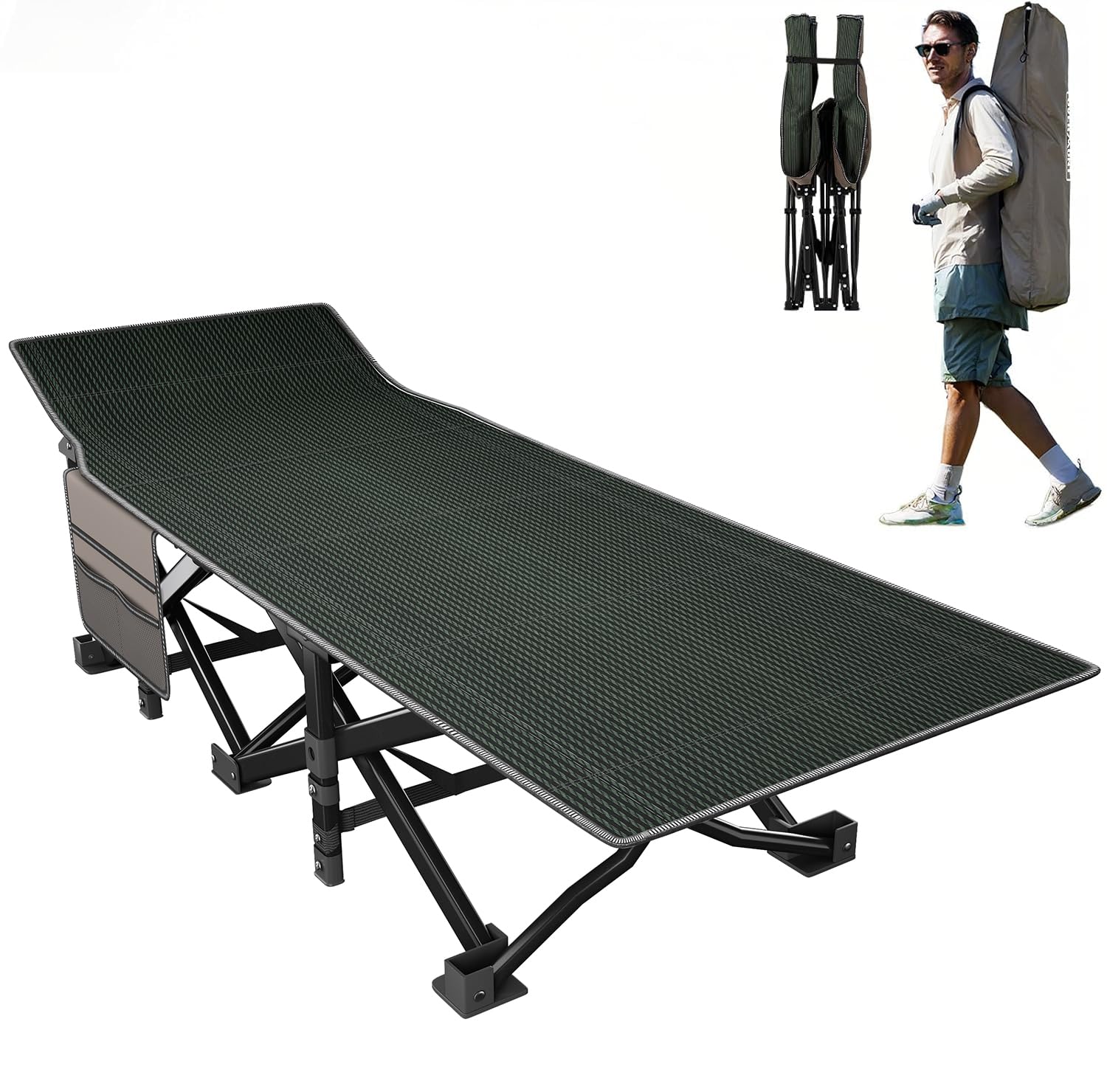 Overmont Camping Cot for Adults - Portable Folding Sleeping Cot with ...
