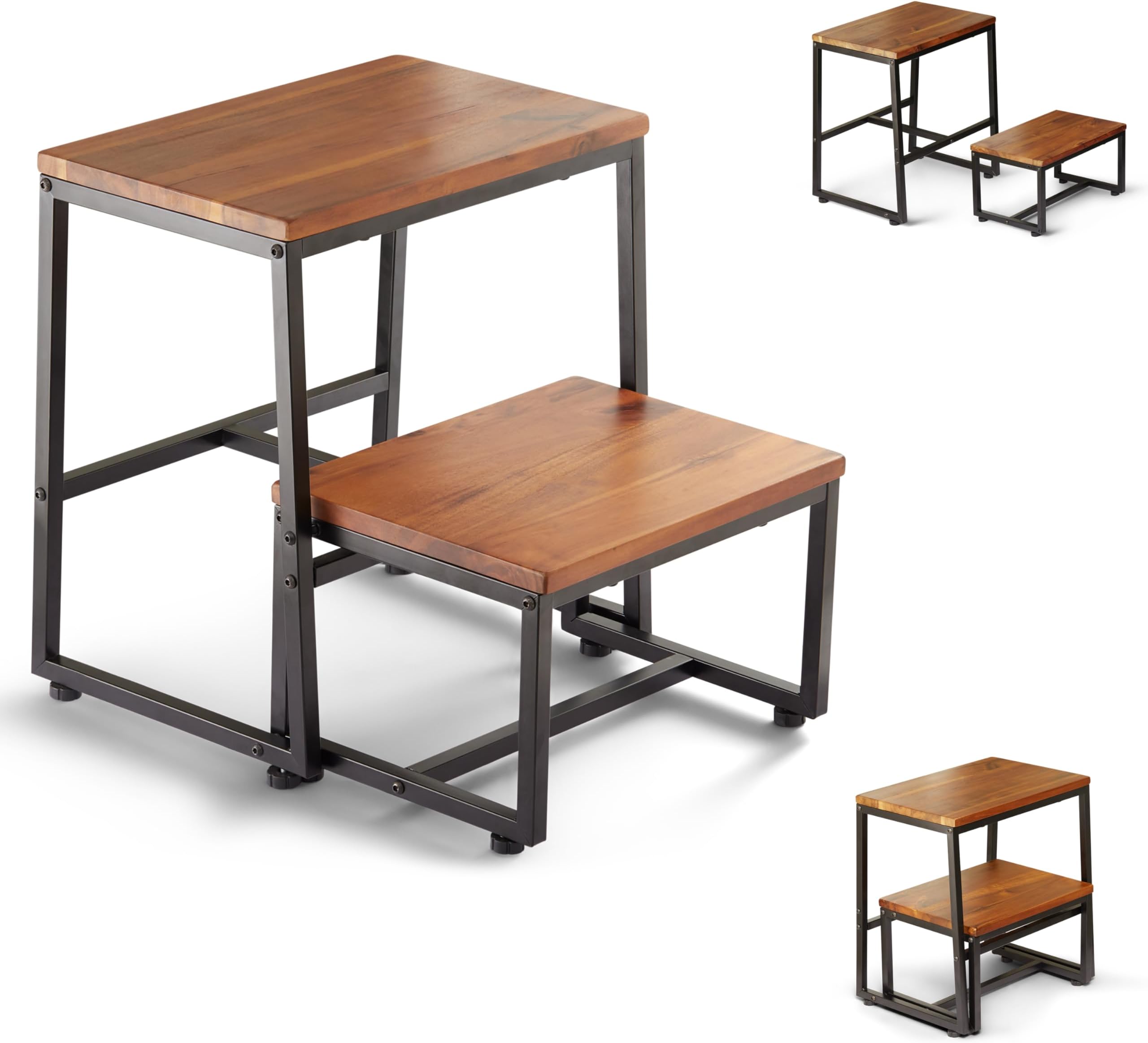 Amazon.com: Winsome Beech Wood Double Step Stool, Antique Walnut (94022 ...