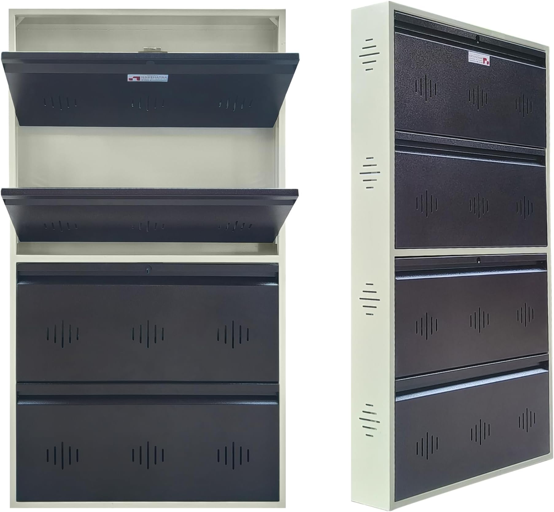 TNT THE NEXT TREND 3 Shelf Metal Shoe Cabinet for Home with Doors ...