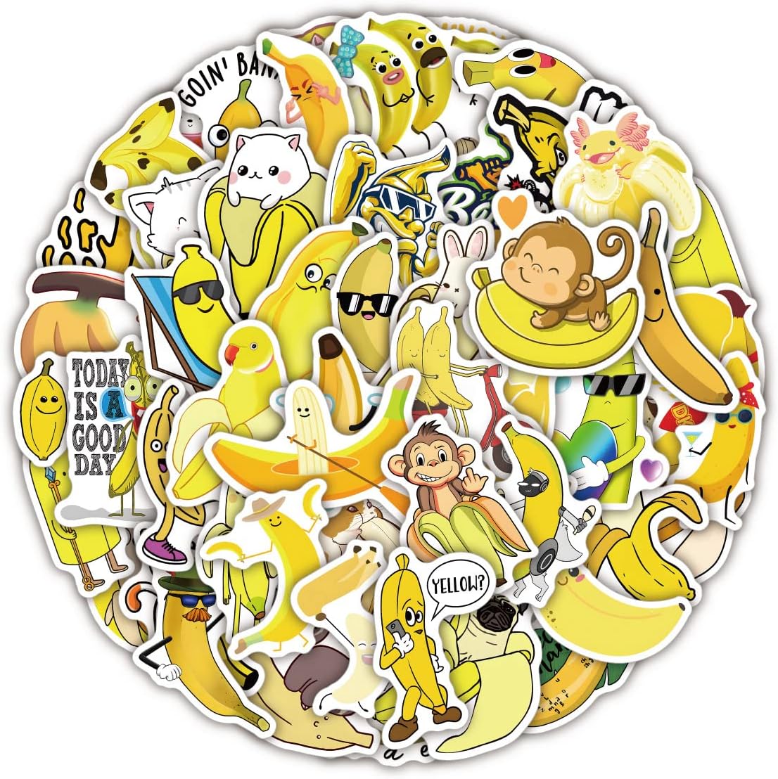 Amazon.com: 50 Pack Banana Fruit Stickers Water Bottles Laptop Car ...