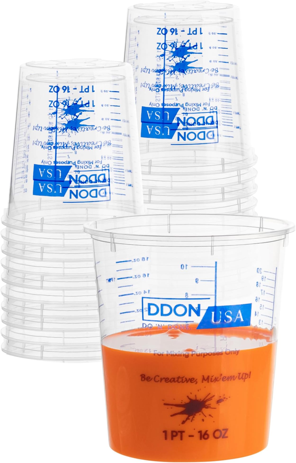 Amazon.com: 20 8oz Disposable Graduated Clear Plastic Cups for Mixing ...