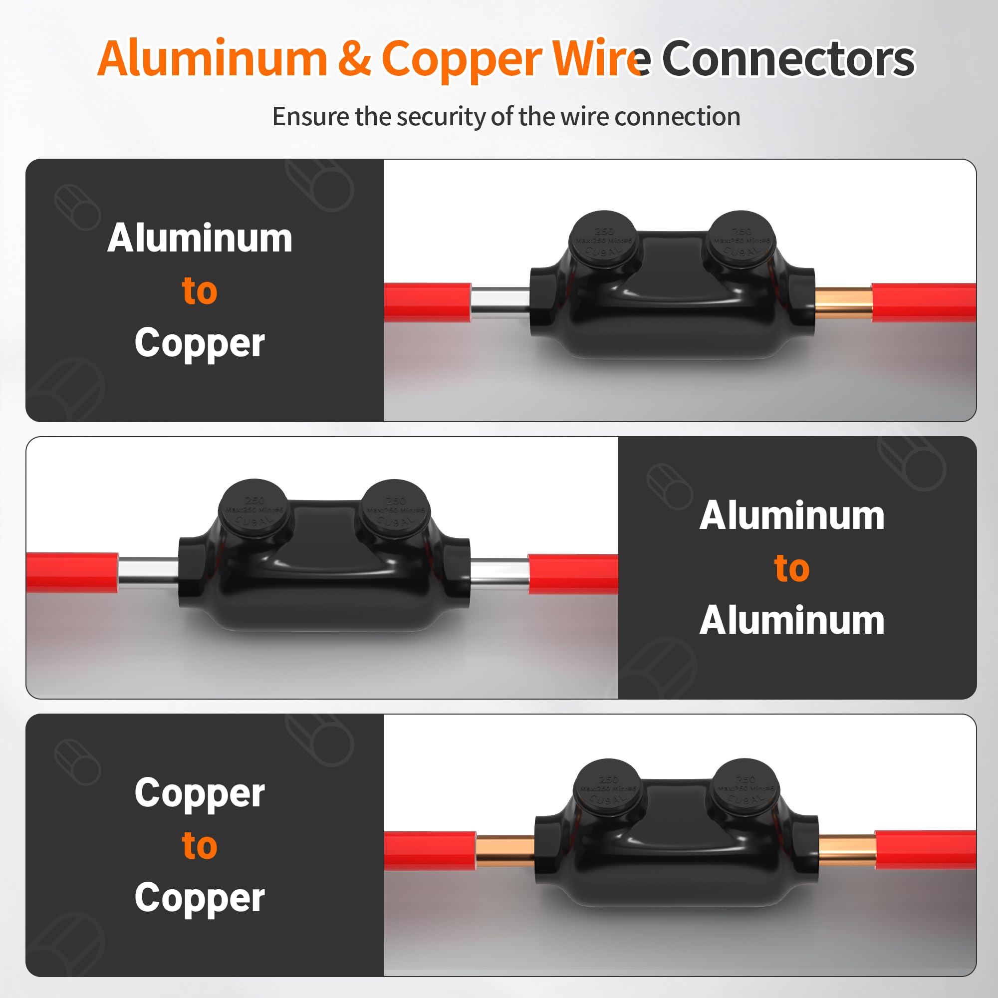 Snapklik.com : Joinfworld Insulated Inline Splice Connector 250CMC-6 ...