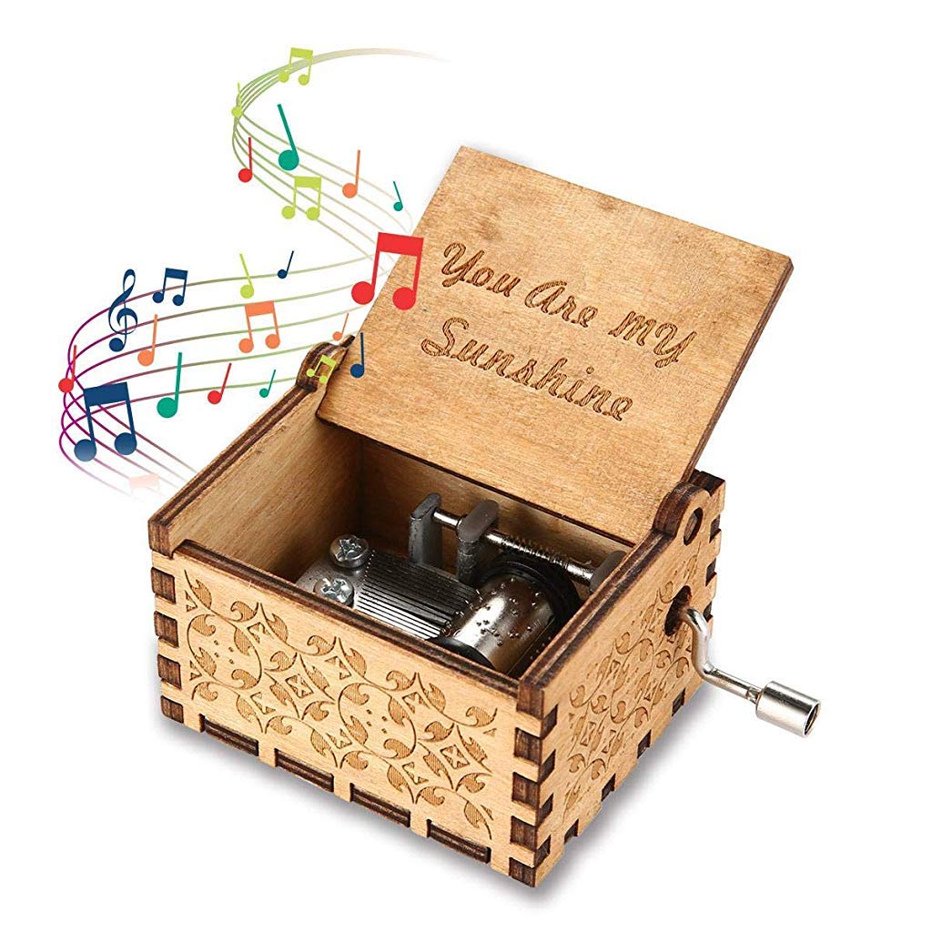 Buy PATPAT® Music Box, Wooden Classic Music Box with Hand Crank ...