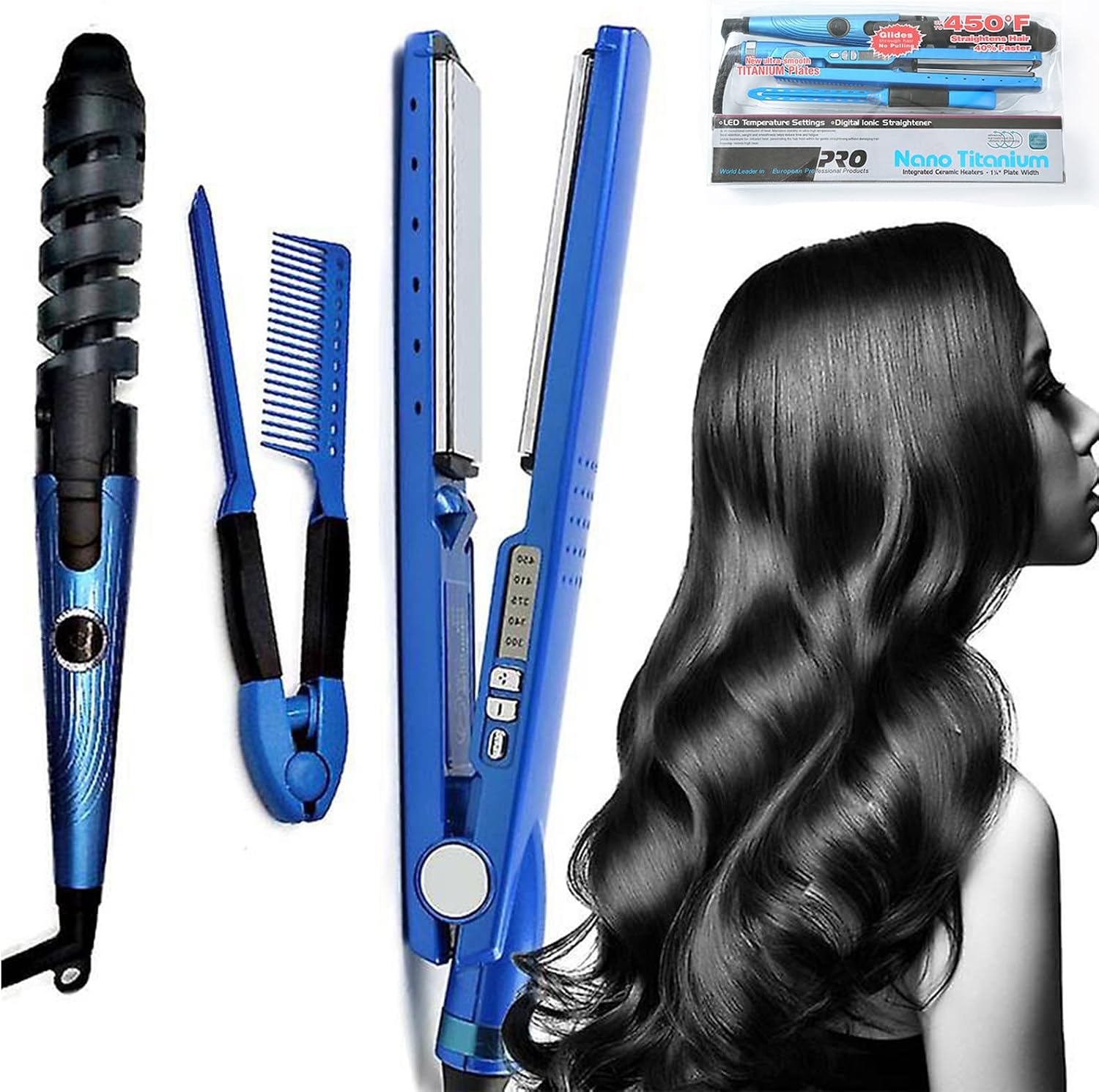 Plancha Cabello,Plancha Alaciadora De Cabello Con Placas De Titanio,Con ...