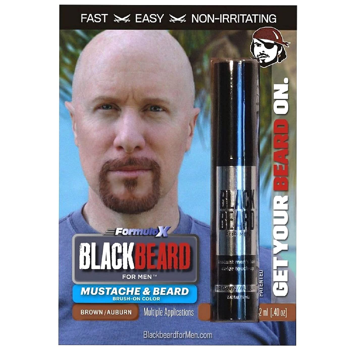 Amazon.com : Blackbeard for Men Formula X Instant Mustache, Beard ...