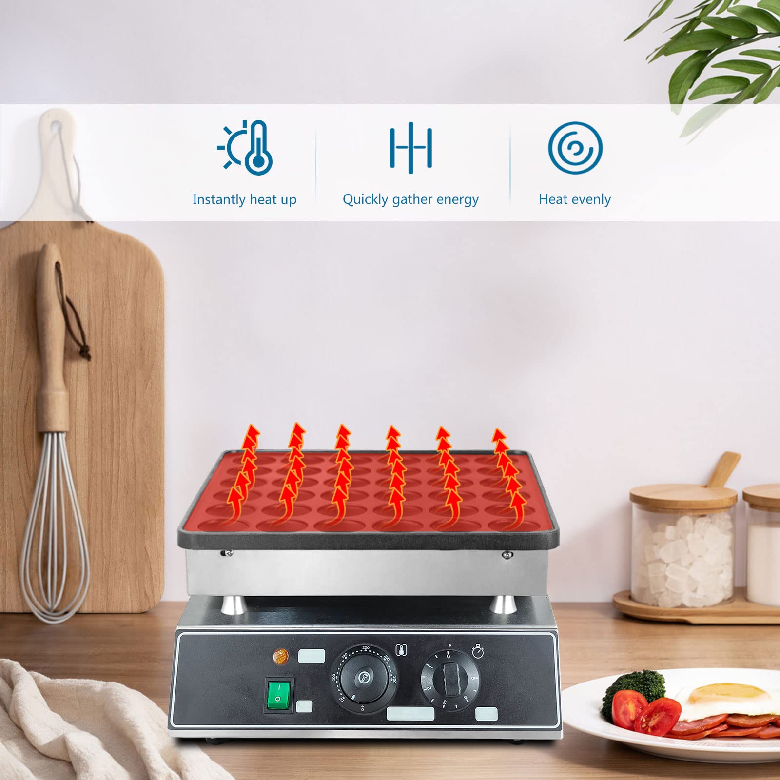 Mini Pancakes Maker Double Sided Pancake Maker Pancake Machine with ...