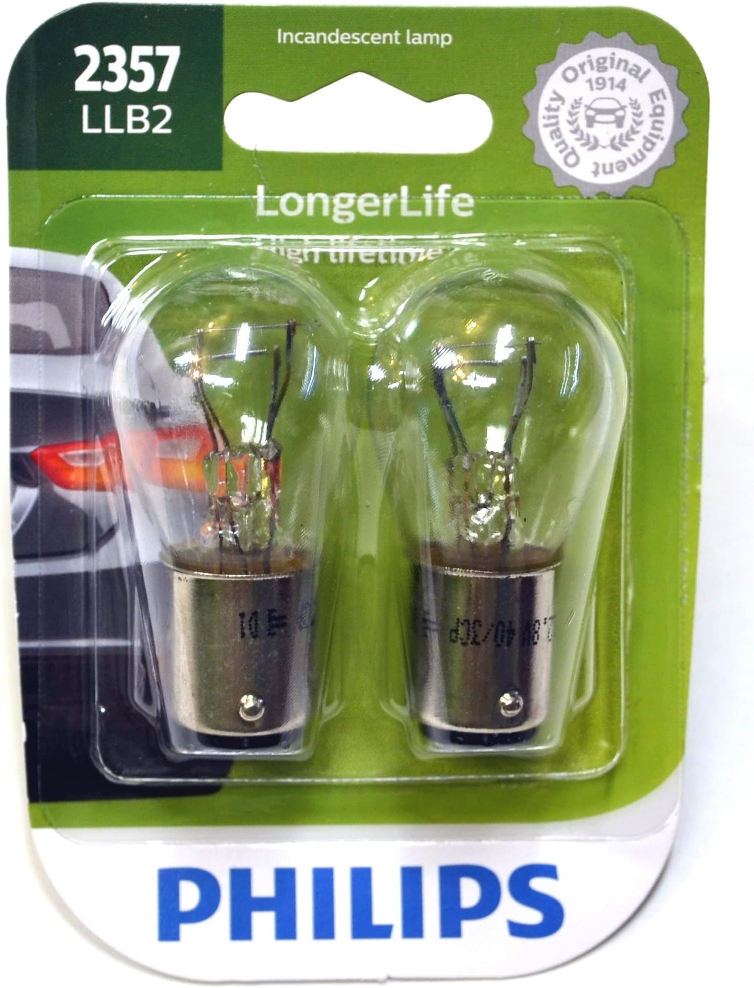 Amazon.com: Philips 2357LLB2 Long Life 2357LL 40/3CP BAY15d : Automotive