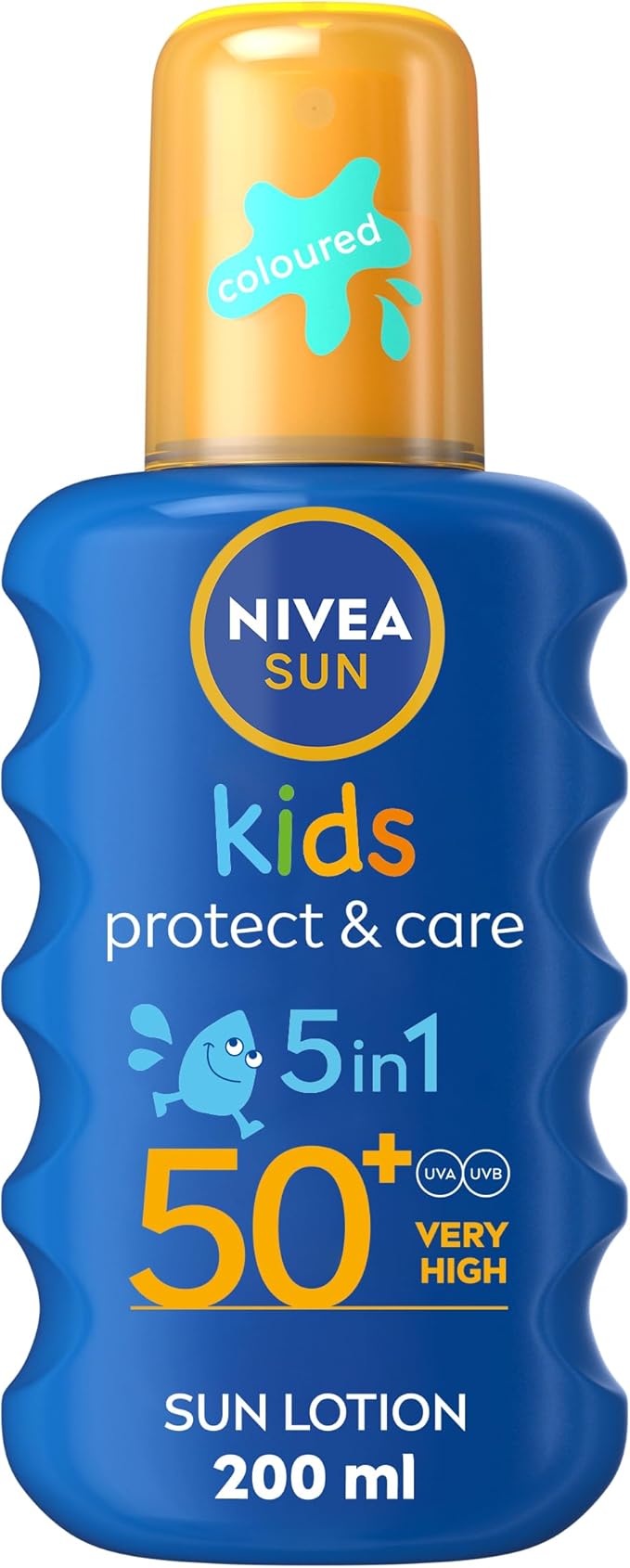 NIVEA Sun Kids Protect & Care SPF 50+ Coloured Spray (200ml), Sunscreen ...