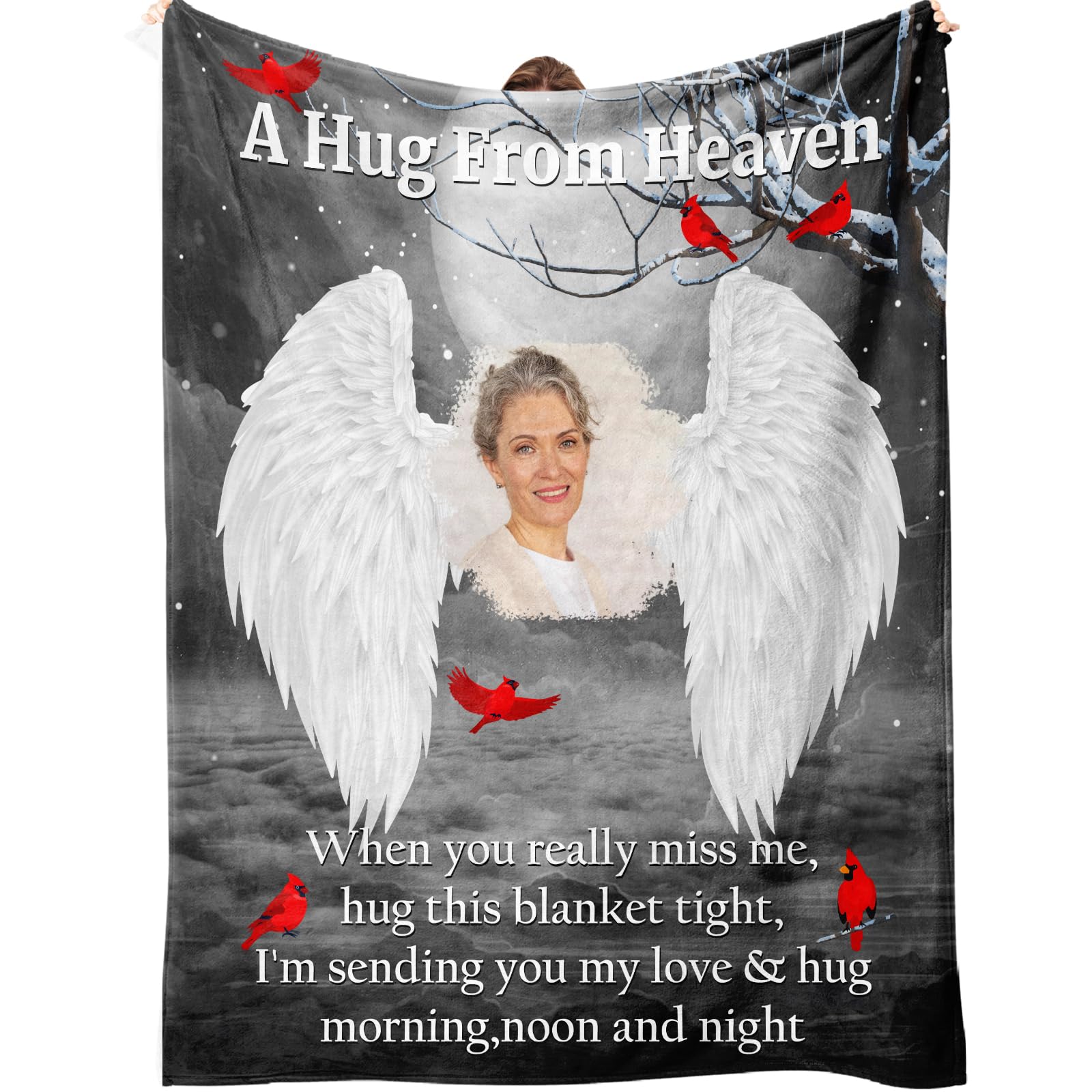 Amazon.com: A Hug from Heaven - Personalized Memorial Photo Blanket ...