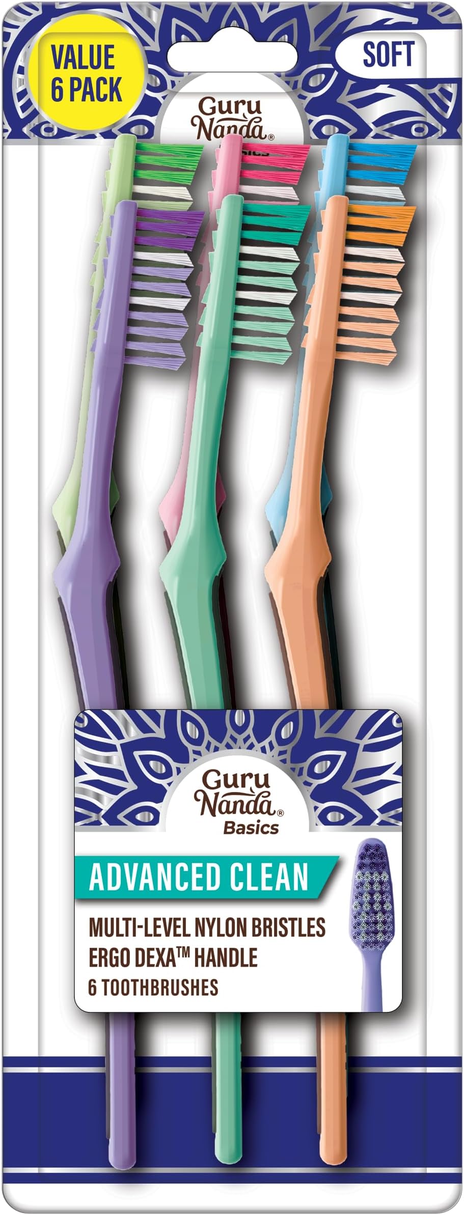 Amazon.com : GuruNanda Advanced Clean Toothbrush with Tongue Cleaner ...