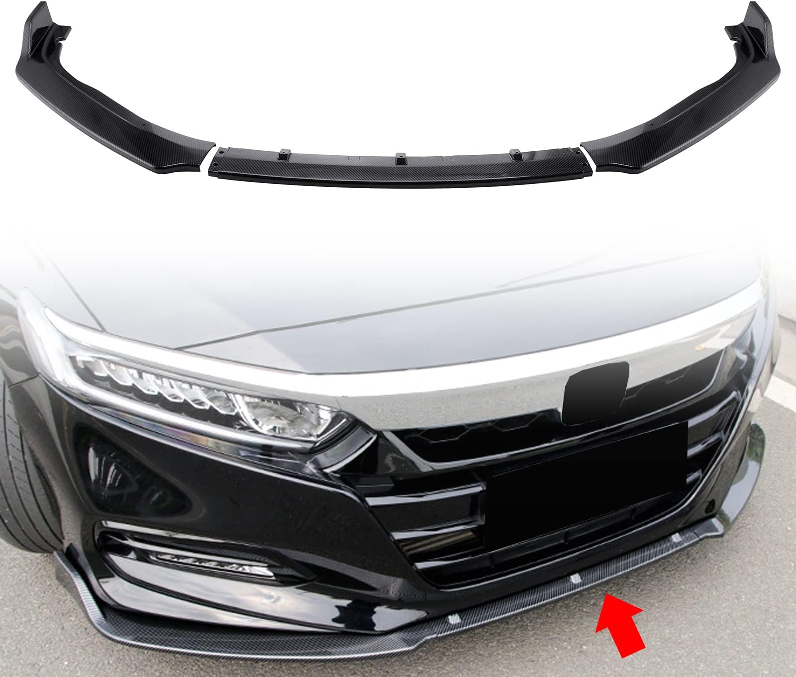 Amazon.com: MotorFansClub 3pcs Front Bumper Lip Fit for Honda Accord ...