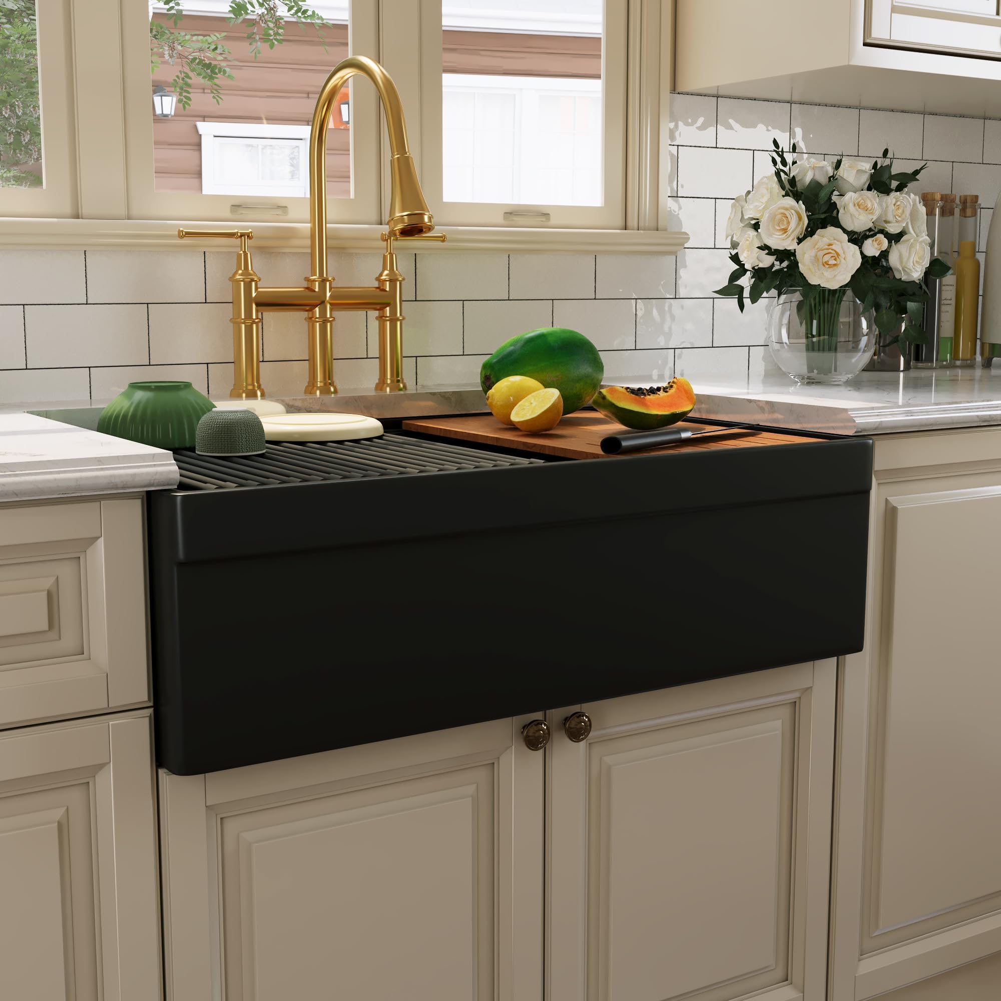 DeerValley 33 Fireclay Kitchen Sink - DeerValley 33"x20" Fireclay ...