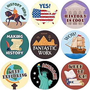 Amazon.com: Teacher Reward Stickers for Kids, History and Social ...