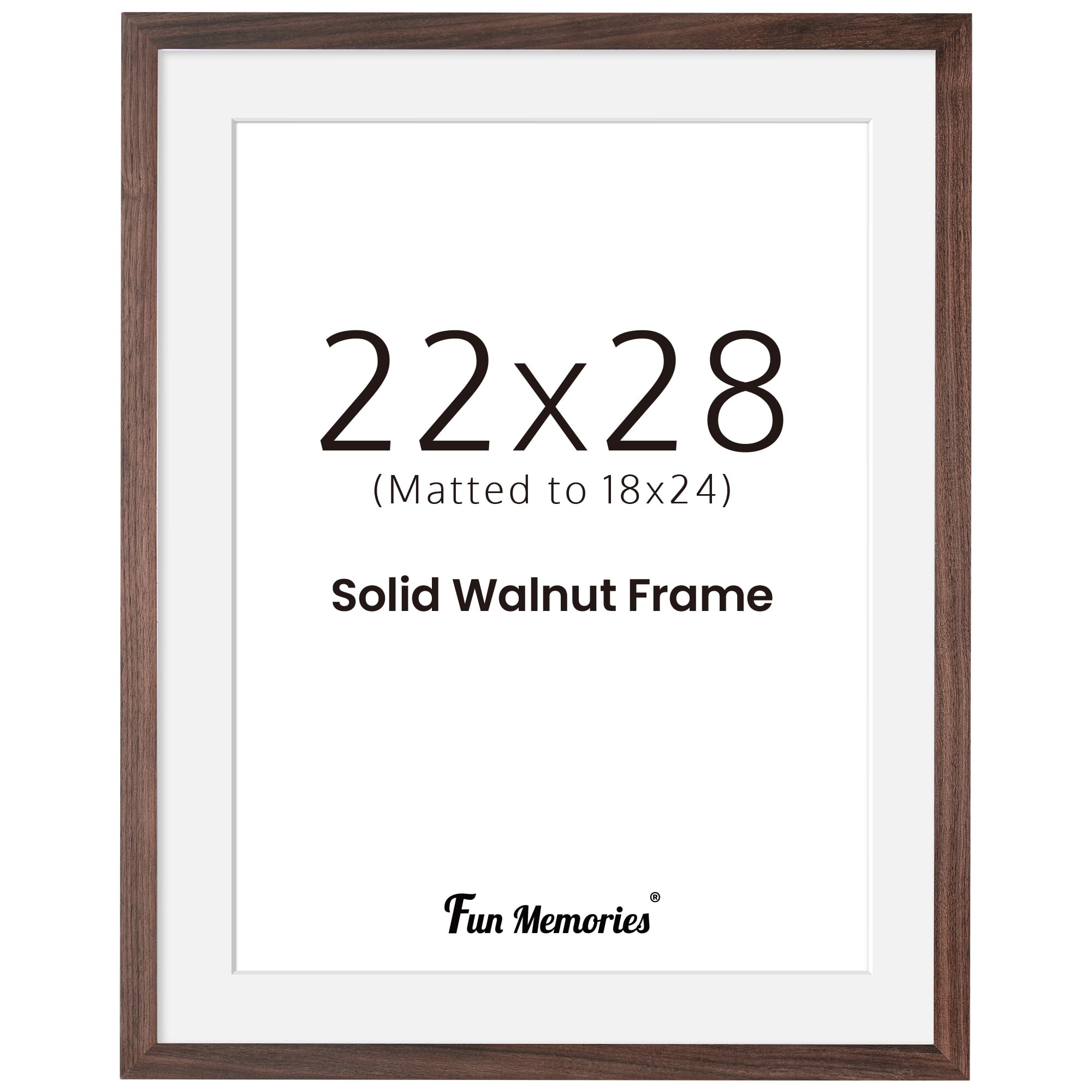 Amazon.com - 22x28 Picture Frame, USA-Sourced Natural Walnut Wood ...