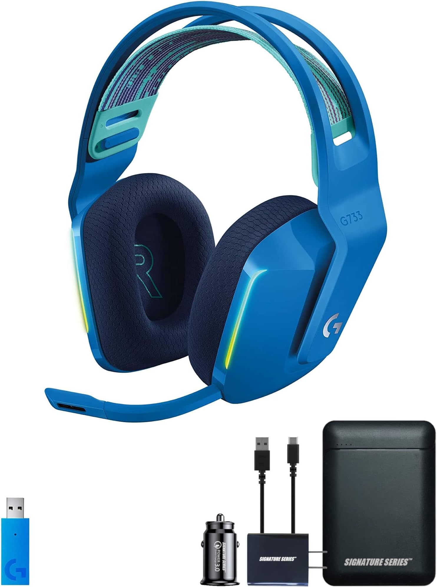 Amazon.com: Logitech G733 Lightspeed Wireless Gaming Headset, LightSync ...