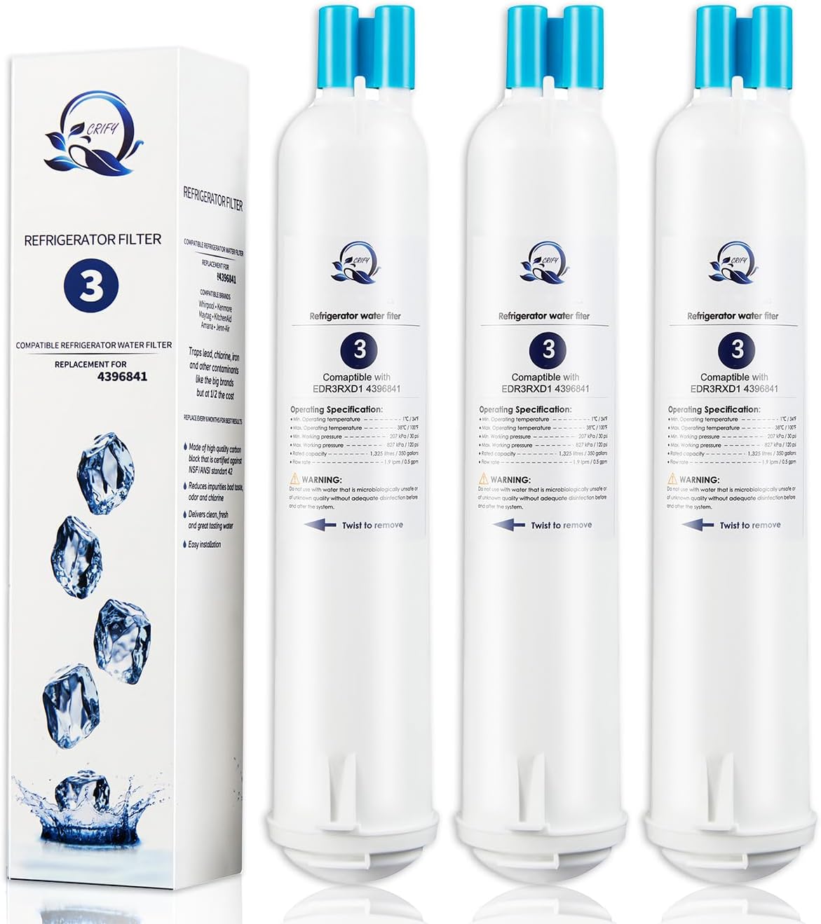 Amazon.com: KitchenAid Refrigerator Ice and Water Filter 3 - KAD3RXD1 ...