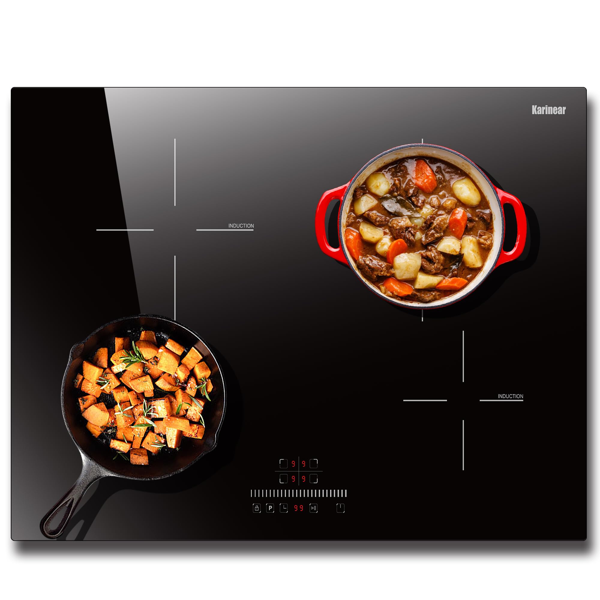 Snapklik.com : Karinear 30 Inch Induction Cooktop, 4 Burners Electric ...