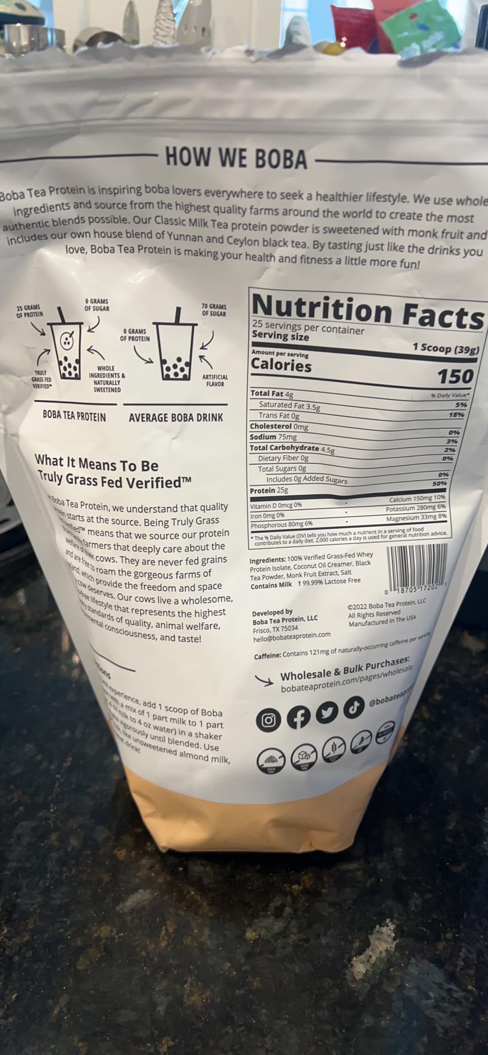 $8/mo - Finance Boba Tea Protein Classic Milk Tea | 25g Grass-Fed Whey ...