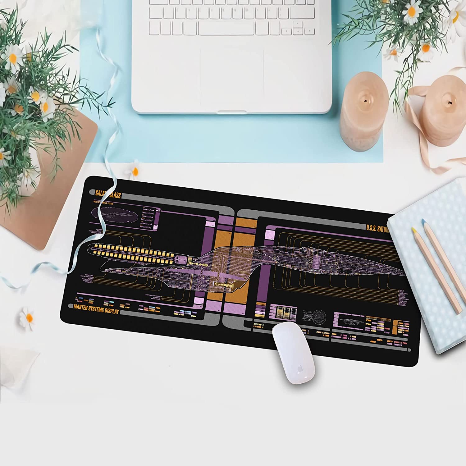 Galaxy Class USS Enterprise-D LCARS Schematic Desk Mat, 41% OFF