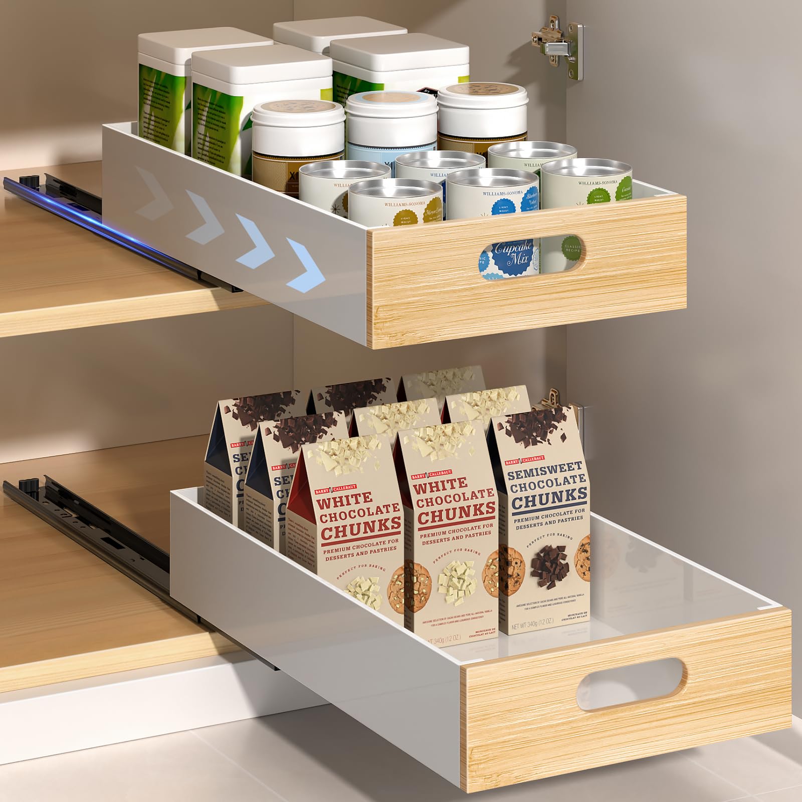 Amazon.com: Pull Out Drawer for Cabinet, Metal Slide Out Shelf Fixed ...