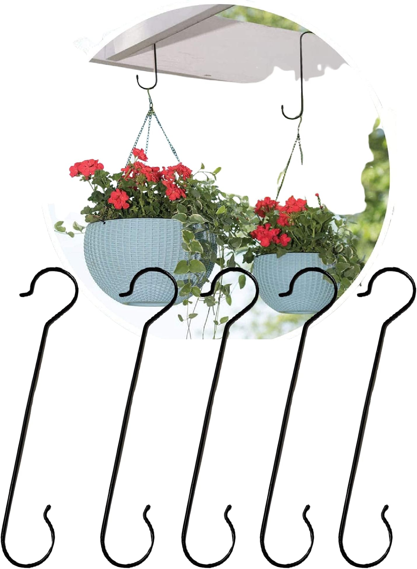 Leafy Tales Metal S Hooks for Hanging Pot Extension, 5 Pieces , XL Size ...