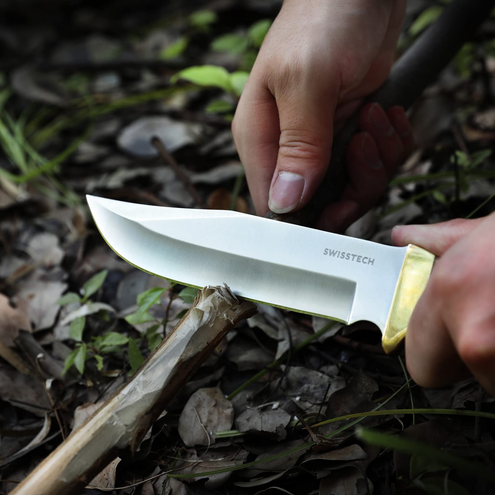 Buy Swiss+Tech Fixed Blade Knife, 11 Inch Full Tang Hunting Knife with ...