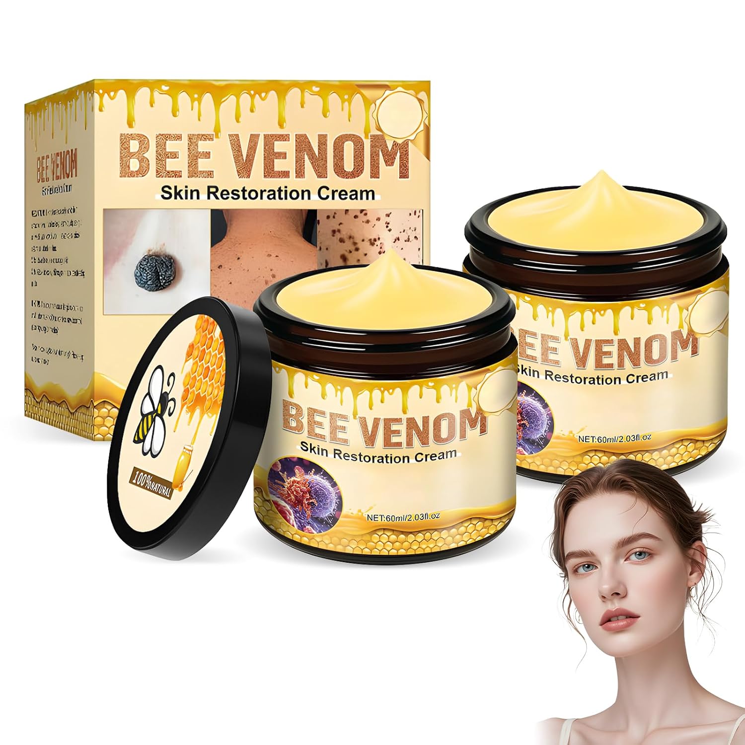 Amazon.com : 2PCS Bee venom Skin Restoration Cream,Bee Venom Skin ...