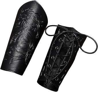 Amazon.com: Medieval Faux Leather Arm Guard Viking Arm Wrist Bracers ...