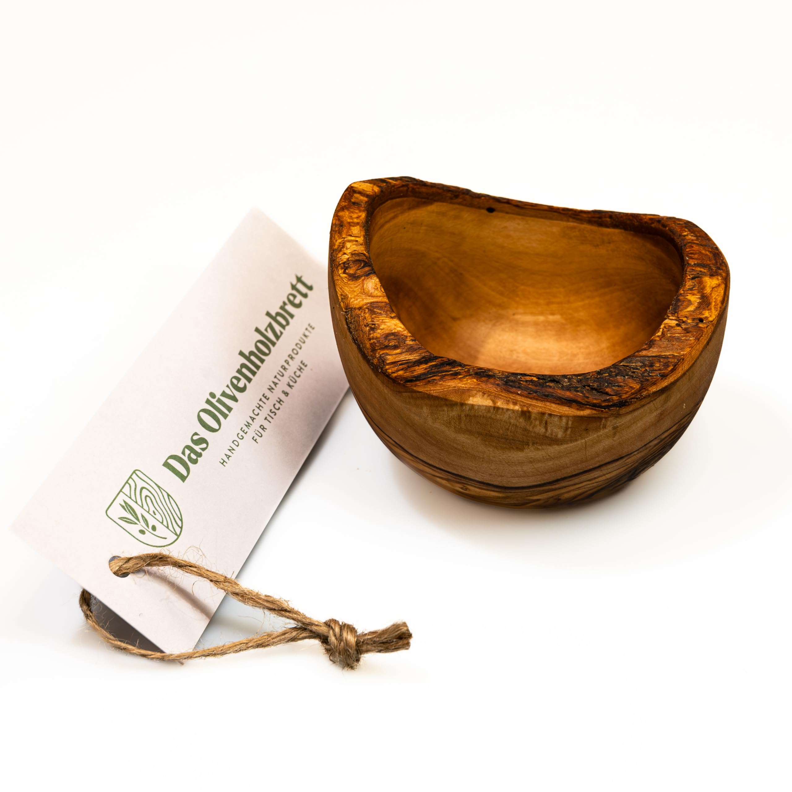 das Olivenholzbrett® Nibble bowl made of olive wood, round, wooden bowl ...
