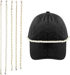Amazon.com: Tupalizy 5PCS Trucker Hat Chains Gold Baseball Cap Chains ...
