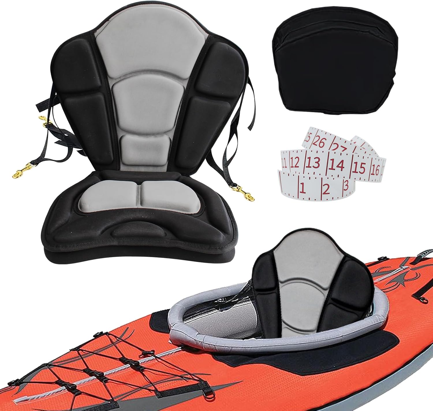 Thickened Kayak Seats - Premium Shockproof Seats with Back Support for ...