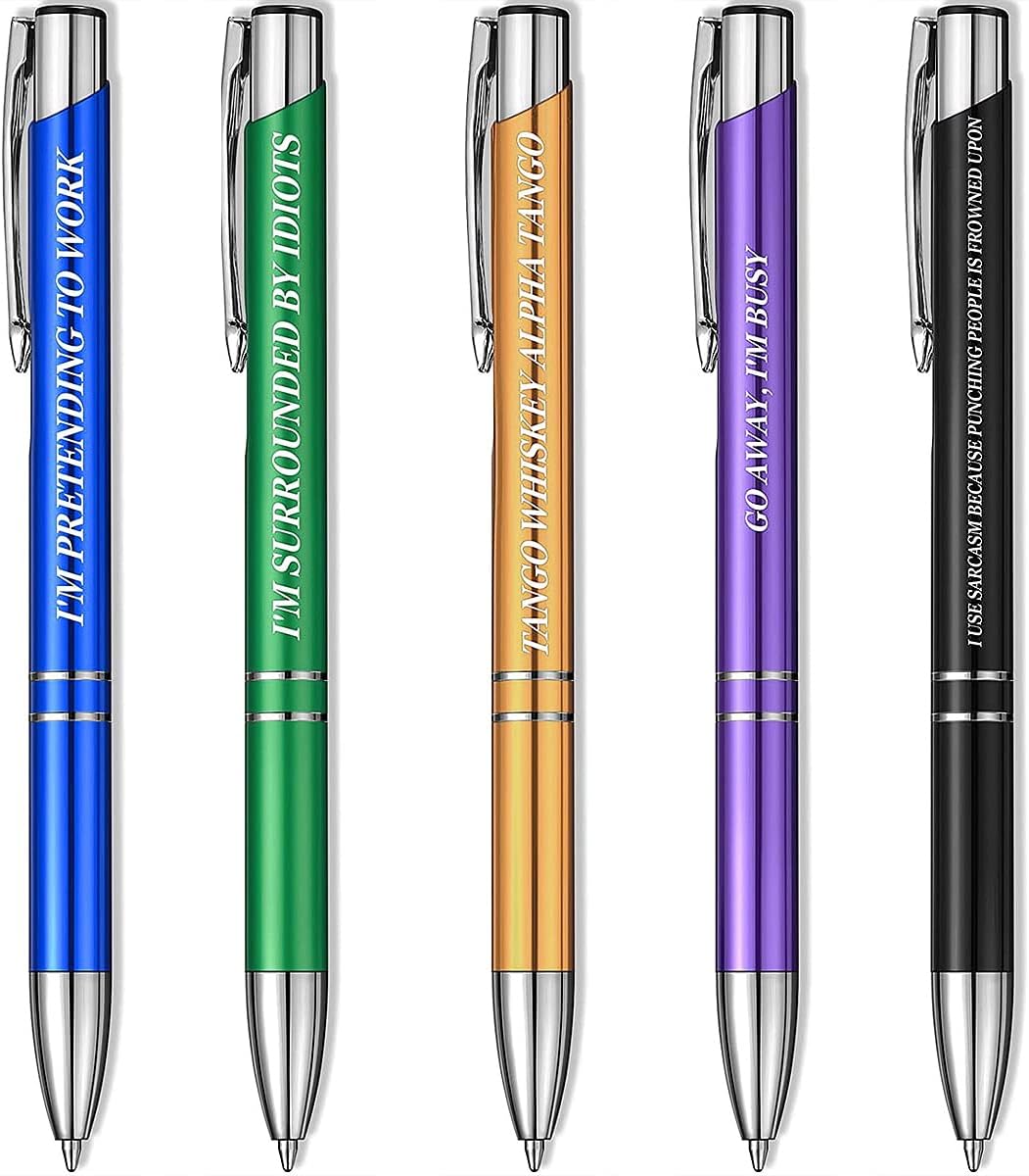 5 Packs of Funny Pen Set for Colleagues Novelty Ballpoint Pens Funky ...
