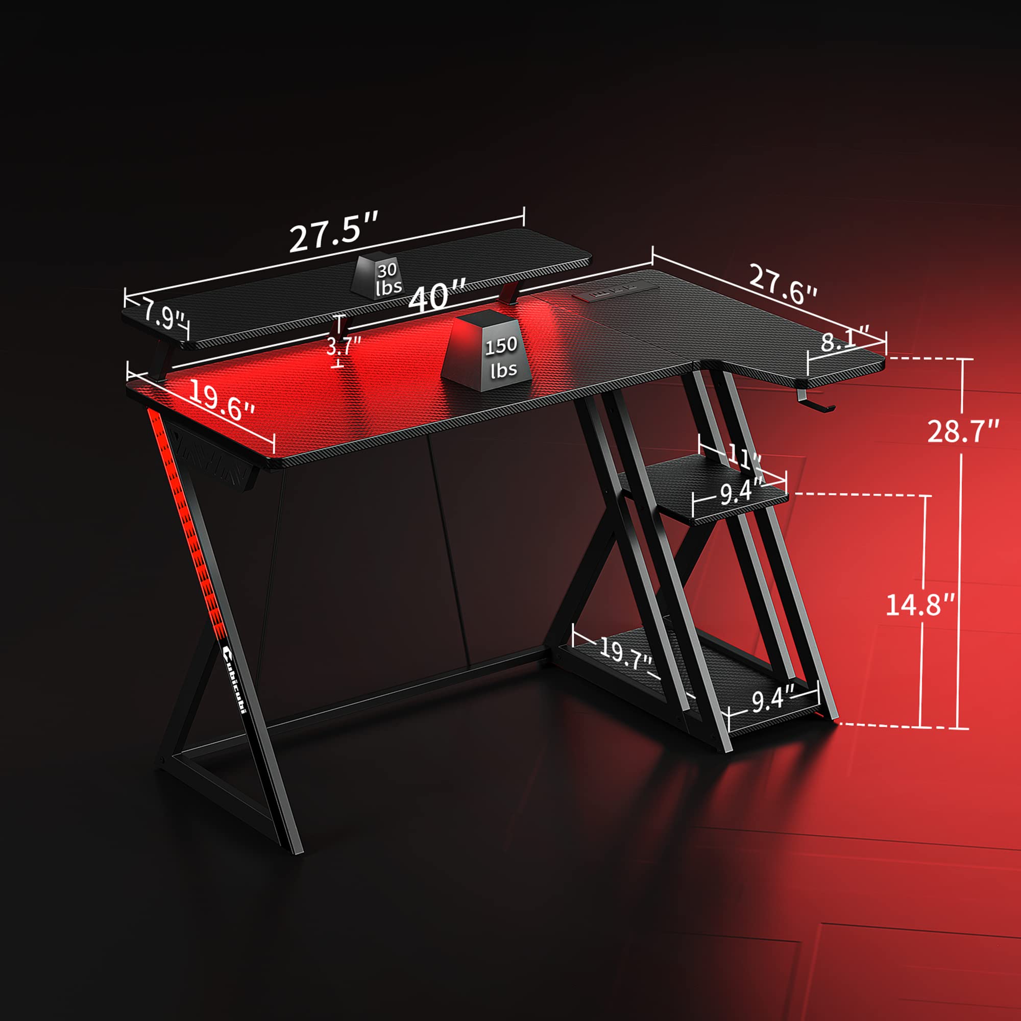 Snapklik.com : CubiCubi Aurora Gaming Desk