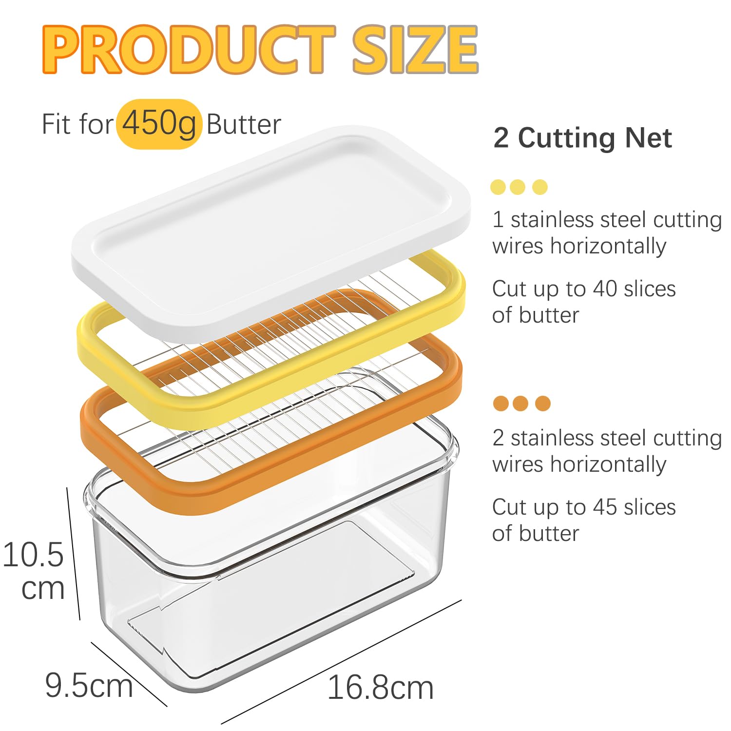 Snapklik.com : UNIVIVO Butter Slicer Cutter, Stick Butter Container Dish